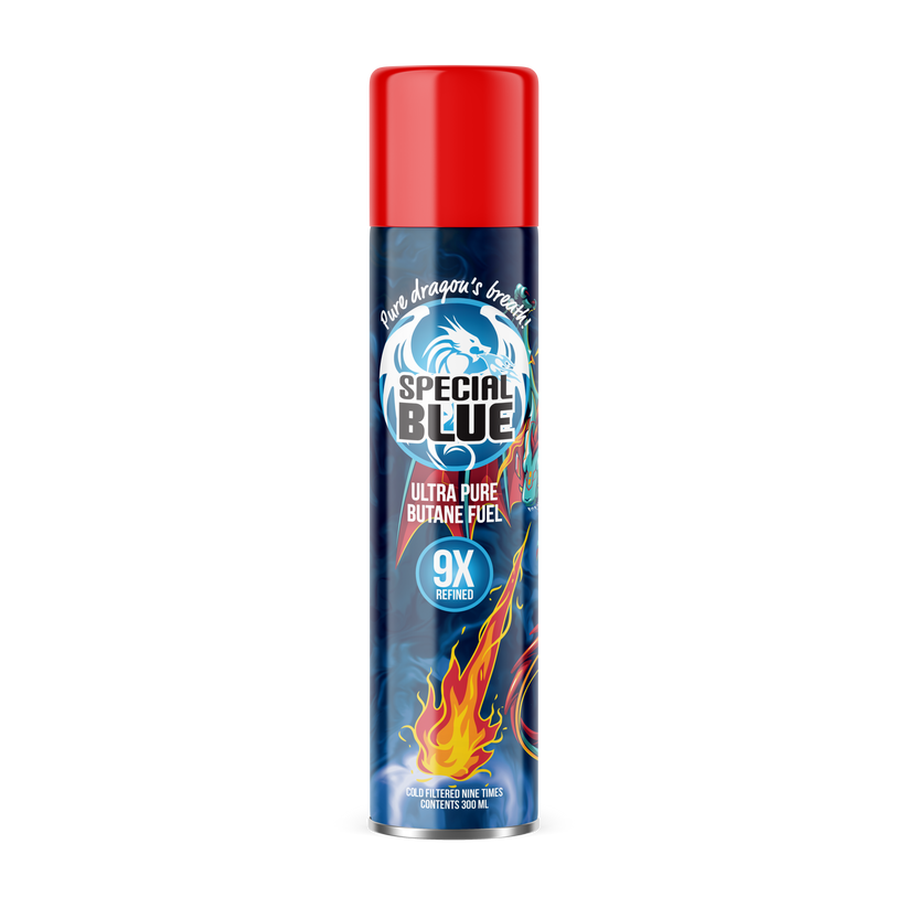 300ml Butane Refill 9x Refined Ultra Pure Gas | Special Blue
